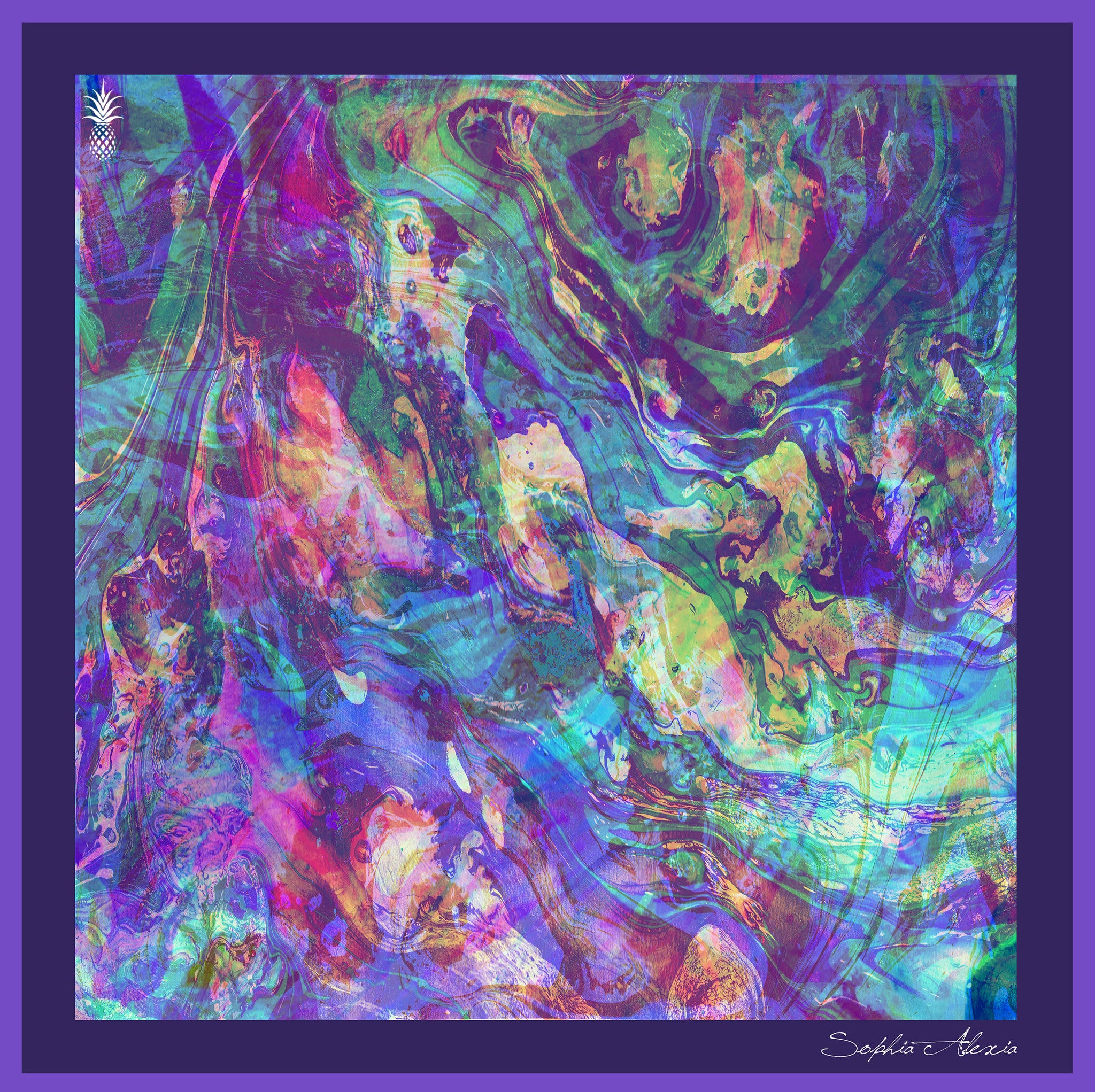 MENS SILK POCKET SQUARE PURPLE OIL SPILL – Sophia Alexia