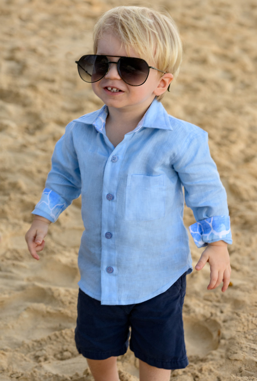 Linen Clothing For Boys Retro Linen Long Sleeves White Shirt With